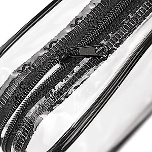 Liatinbo 3Pcs toiletry bag for traveling women,Makeup Bag with Zipper, TSA Approved Toiletry Bag,travel size toiletries essentials (Clear black)