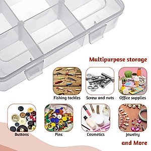 9 Grids Organizer Container with Removable Dividers Compartment Plastic Organizer Box Clear Crafts Thread Storage Containers for Jewelry Hardware Fitting Crafts Candies Snacks