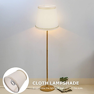 Mobestech Small Beige Table Lamp Shade, Drum Fabric Lampshade Modern Mini Barrel Light Lamp Shade Cover Chandelier Cloth Fixture Lamp Shade for Home Office