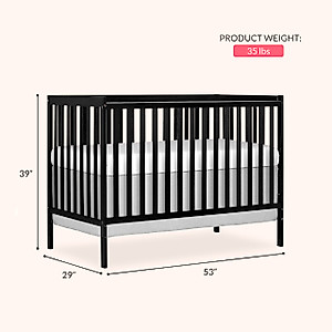 Dream On Me Synergy 5-In-1 Convertible Crib In Black, Greenguard Gold Certified