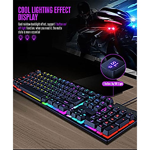 Tronic Mechanical Gaming Keyboard, RGB Keyboard and Mouse, LED Mouse and Keyboard Gaming, RGB Backlit Full Anti-ghosting Keys for Computer/PC/Laptop/MAC