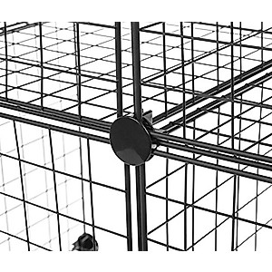 Amazon Basics 3-Shelf Adjustable, Heavy Duty Storage Shelving Unit, Steel Organizer Wire Rack, Black & 6 Cube Grid Wire Storage Shelves, Black