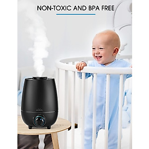 NEW Cool Mist Humidifiers for Bedroom Quiet, Top Fill Ultrasonic Humidifier, Filter Free Air Humidifier for Office, Plants, Nursery, Personal Nightstand Desk Small Room Humidifier(0.79Gal/3L)