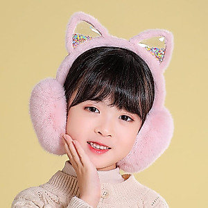 Women Rabbit Earmuffs Girls Cute Outdoor Ear Warmers Winter Warm Adjustable Ear Covers Foldable Children Animal Earmuffs