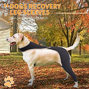 Furtent Dog Sleeve to Prevent Licking for Rear Leg, Professional Dog Recovery Clothing - Provides Wound Protections, Prevents Pet Wounds from Licking and Biting, Alternative to Cone Collars, L