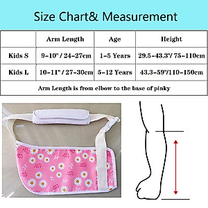 Ledhlth Chrysanthemum Kids Arm Sling for Girls Pink Toddler Shoulder Sling for Shoulder Injury Children Elbow Sling for Broken Arm Padiatric Wrist Sling for Broken Collarbone (Kids S)