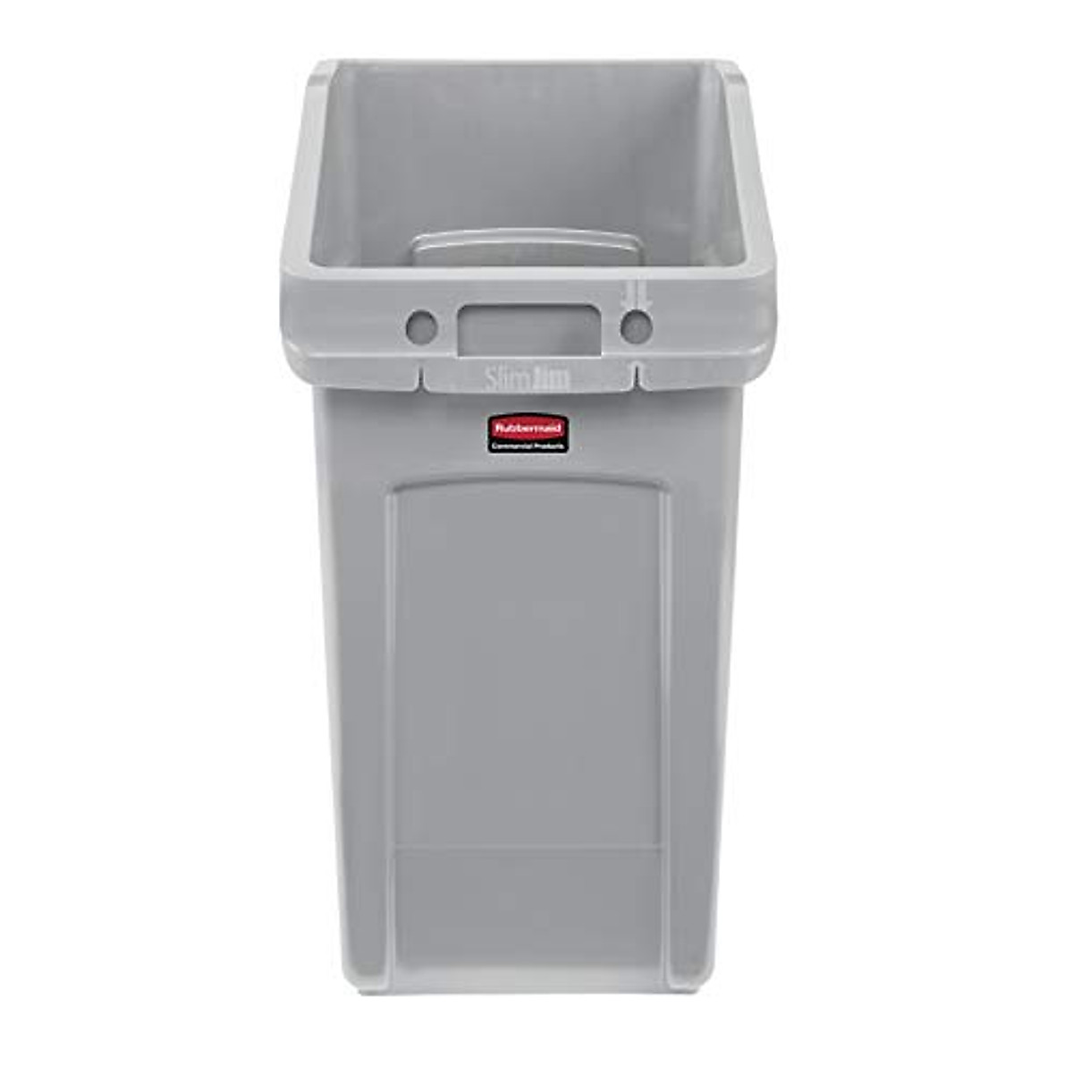 Rubbermaid Commercial Products 2026721 Slim Jim Under-Counter Trash Can with Venting Channels, 23 Gallon, Gray