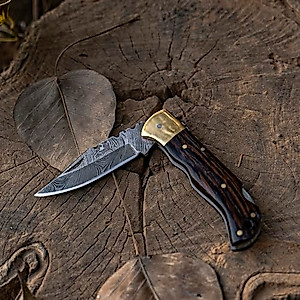 Shokunin USA - ExtremeCut - 7.1in Folding Knife - w/ 3.1in Clip Point Blade - Exotic Wenge Wood Handle for Outdoor, Tactical, Survival and EDC - Personalized Gifts (Knife with Personalization)