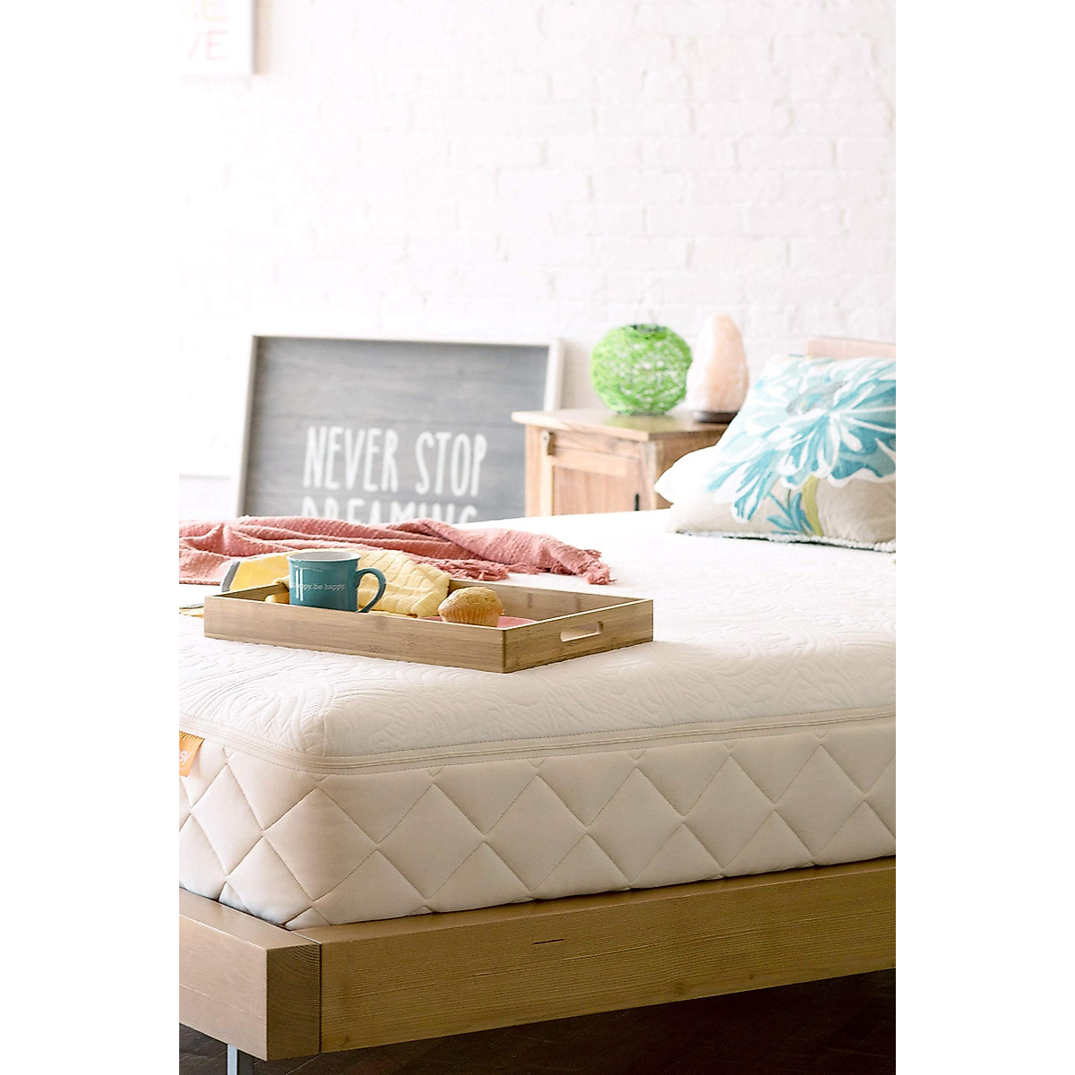 Happsy Organic Hybrid Mattress - Natural Latex Mattress - Medium Firm Mattress with Encased Coil Layers for Universal Comfort and Pressure Relieving - Bed-in-a-Box Latex Mattress - Queen