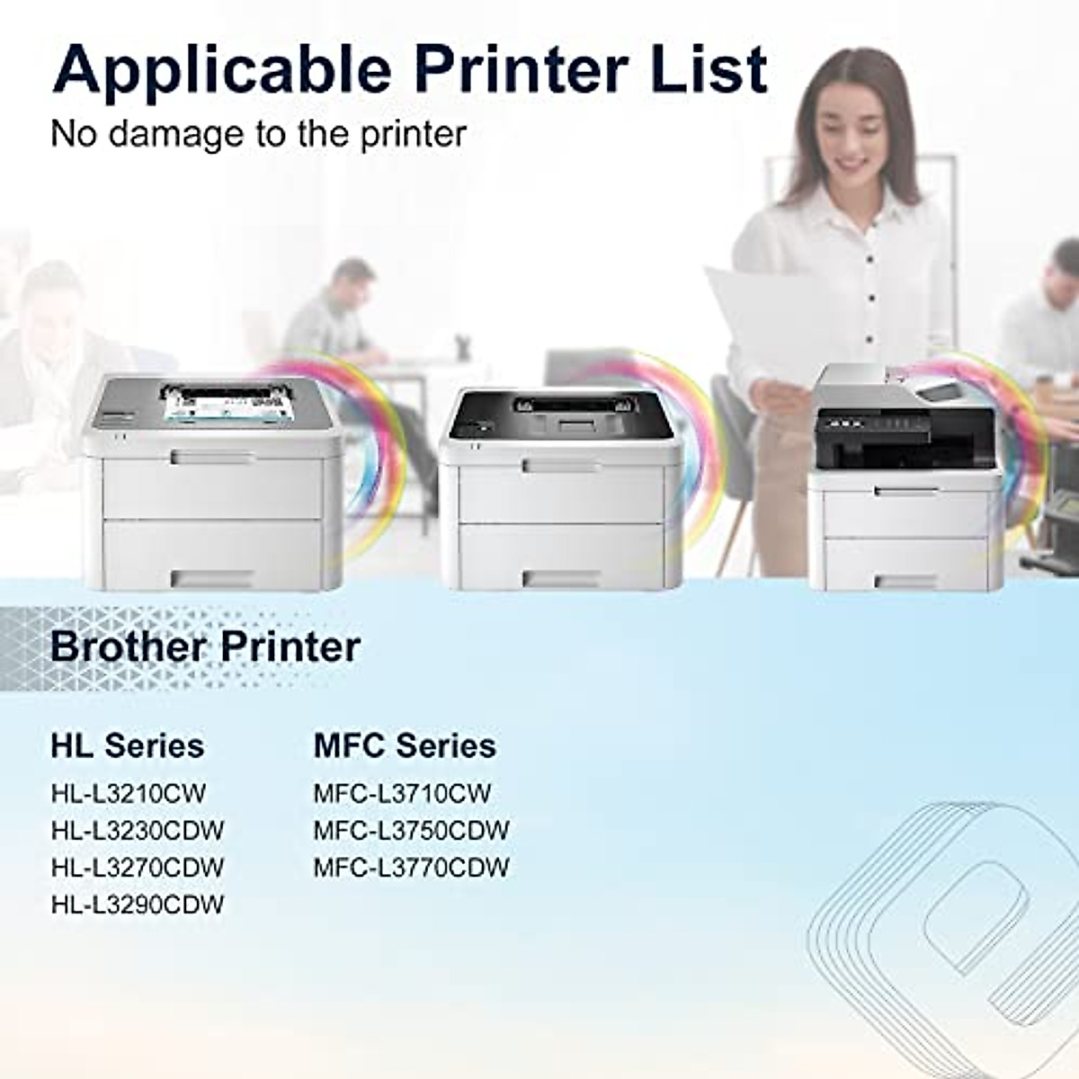 TESEN TN223 TN227 【with New Chips】 Remanufactured Toner Cartridge Replacement for TN223 TN227 for Brother HL-L3230CDW HL-L3290CDW MFC-L3750CDW MFC-L3770CDW (4 Colors)