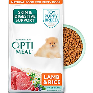 OPtimeal Puppy Dog Food - Proudly Ukrainian - Delicious Puppy Food Dry Recipe with Skin and Digestive Support for Small and Toy Breed Puppies (8.8 Pound (Pack of 1), Lamb & Rice)