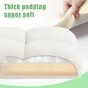 Criss cross chair, Thickened soft cushion,Cross-legged office chair in velvet fabric without arms and without wheels, adjustable tilt, height, make-up, office, home can use crisscross chair.（White）