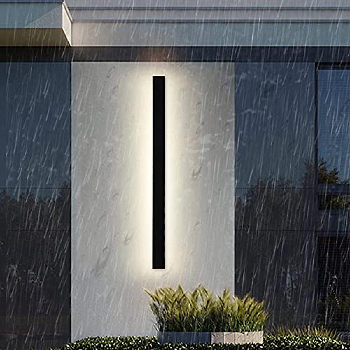 2 Pack Outdoor Wall Lamp Aluminum Up/Down Outside Wall Light E26 Exterior Wall Sconce IP65 Waterproof Black Garden Lights with Light Sensitive Senso for Patio Terrace Garden Pathway Porch Post