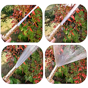 SICILAMIU Adjustable Twist Hose Nozzle, 4" Heavy-Duty Brass Hose Nozzle Garden Sprayer with 4 Rubber Washers for Garden Watering Patio Lawn Car Washing Driveway Cleaning, 2 Pack