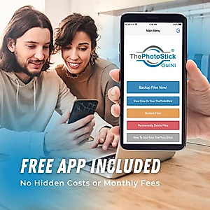 ThePhotoStick® Omni 128GB - Secure Photo & Video Backup and Transfer | USB & Multiport Connection | Integrated Software | Portable Memory | External Storage | File Save & Transfer