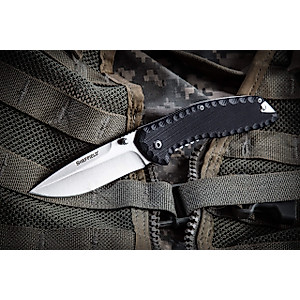 Sheffield 12166 Shiloh Assisted Open Knife, 3.5 Inch Blade Tactical Knife, EDC Knife for Survival Gear, Tactical Gear, Self Defense, Drop Point Blade, G10 Handle