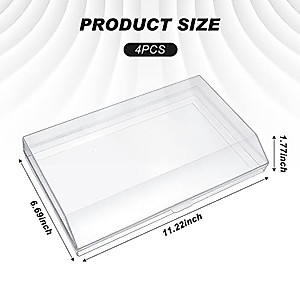 Qunclay 4 Pieces Bacon Saver Plastic Bacon Container Deli Meat Saver Storage Container with Lid for Refrigerator Flat Shallow Food Storage Containers for Refrigerator