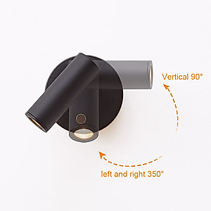 Battery Operated Wall Light Magnetic Spotlight 90°/350° Adjustable Led Wall Sconce Touch Control Usb Charging Wall Mounted Lamp Cordless Wall Lamp Portable Stair Lights Indoor for Reading Lamps