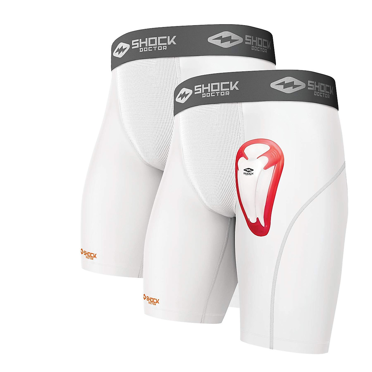 Shock Doctor (2 Pack) Compression Shorts Briefs with Bio-Flex Protective Cup. Youth / Boy Baseball, Hockey, Softball, Lacrosse, Football, Soccer etc.