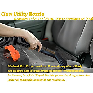 Wet/Dry Vacuum Claw Nozzle 2" x 12" Fits Auto Car Home Vehicle Interiors Boats and Campers Shop Vac Accessories SCN2