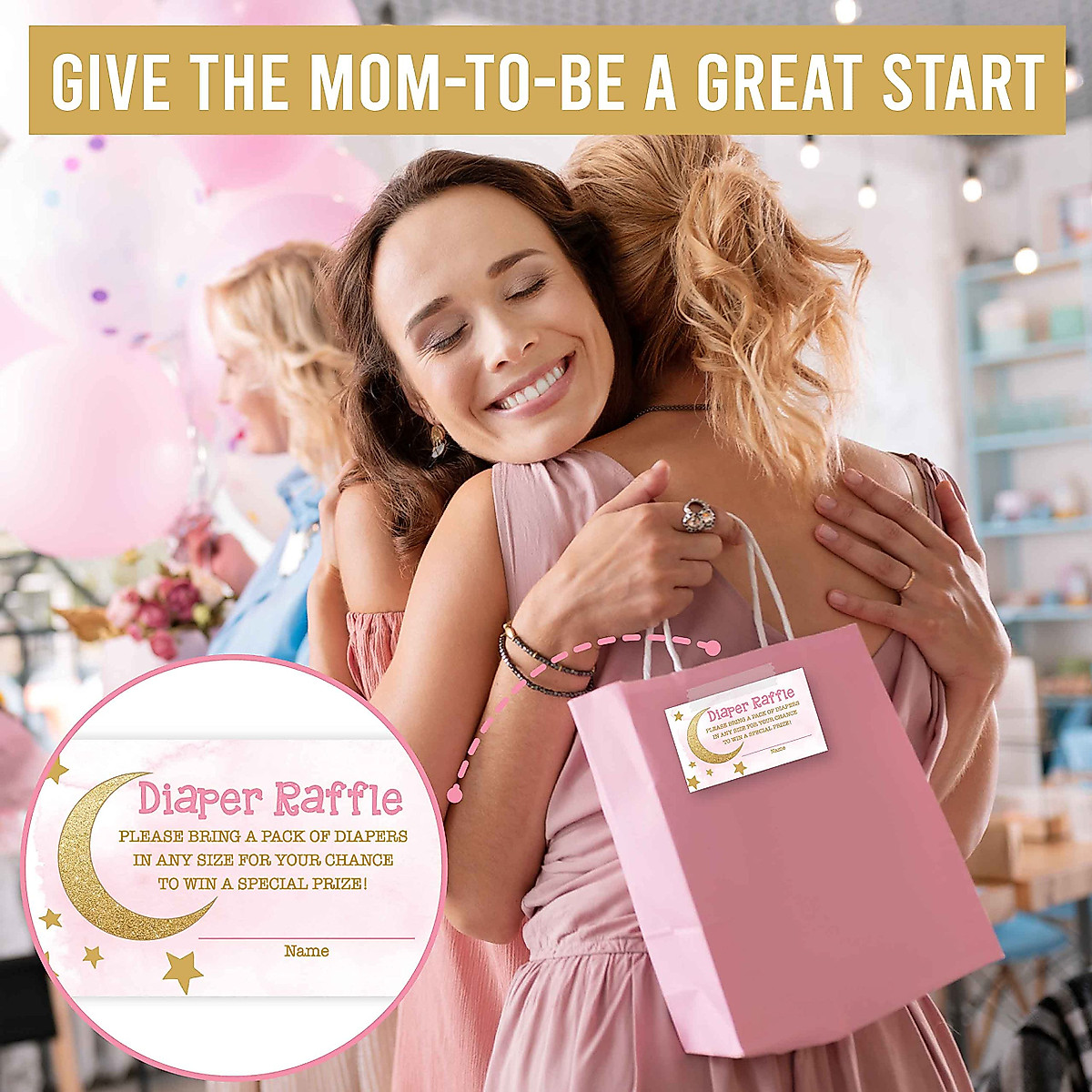 Hadley Designs 25 Baby Shower Diaper Raffle Tickets For Baby Shower Girl-Twinkle Twinkle Little Star Baby Shower Games For Girls, Diaper Raffle Cards, Baby Raffle Tickets, Baby Shower Invitation