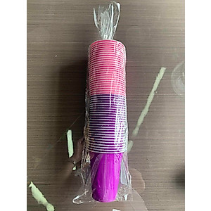 16 Oz Unicorn Color Themed Pink and Purple Disposable Party Cups, 50 Plastic Cups (Total), Strong & Sturdy, BPA free
