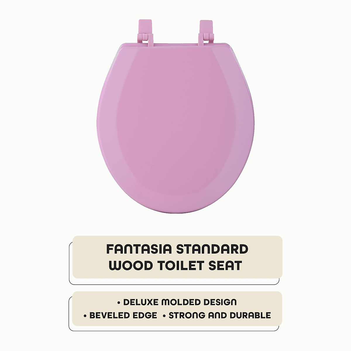 Standard Wood Toilet Seat, Tea Rose - 17 Inch - Fits All Standard Size Fixtures - Easy to Install Fantasia by Achim Home Decor