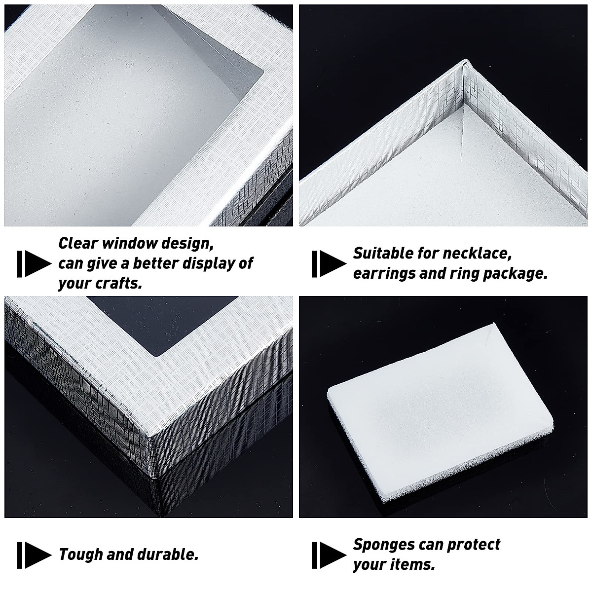 NBEADS 30PCS Silver Gift Boxes Presentation Box with Padding - Birthday Gift Box - Nail Packaging Boxes Cardboard Jewelry Boxes 3.54"x2.56"x1.1" for Christmas Packaging