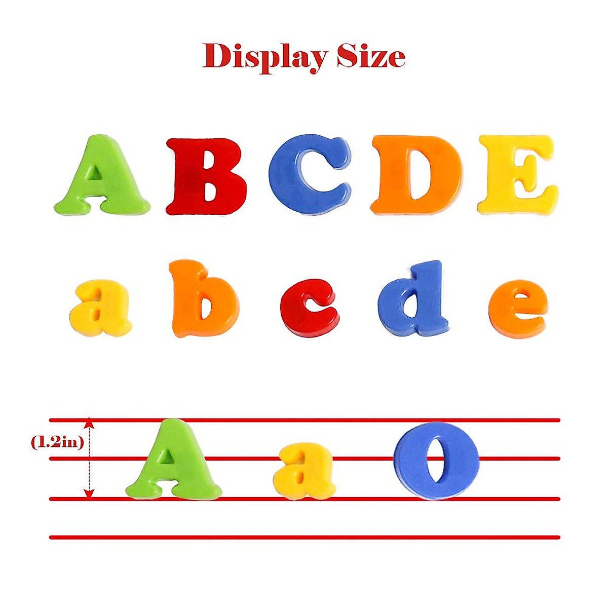 JCREN Magnetic Letters and Numbers Alphabet Magnets ABC 123 Fridge Toy Set Educational Preschool Learning Toys Spelling Counting Uppercase Lowercase Math Symbols for Kids 3 4 5 Years