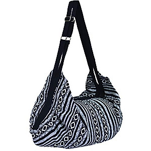 Luggage Hobo Crossbody Bag Shoulder Bag Travel Bag Messenger Bag Hippie Boho Bohemian Large Purse (Black)