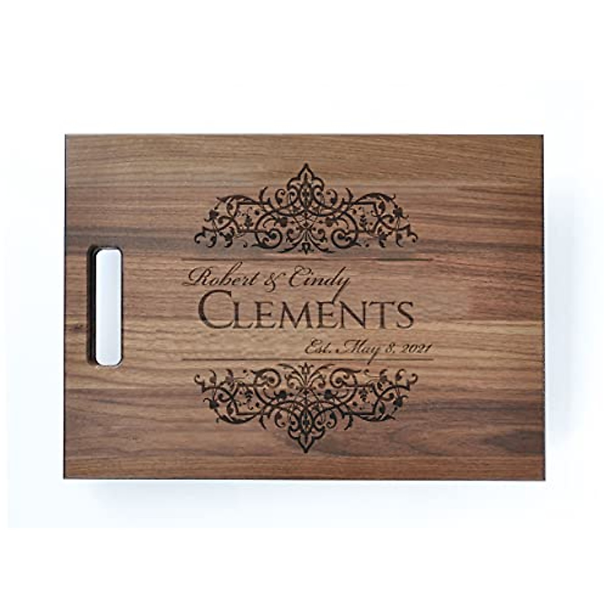 Personalized Wood Cutting Board Engraved with Family Name and Established Date | Perfect Customized Wedding Gifts For Couples Housewarming Gift or Mothers Day Gifts