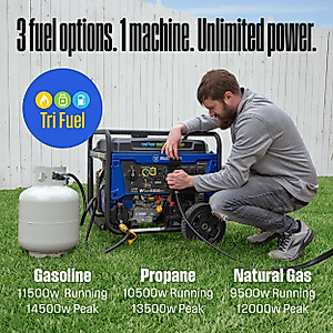 Westinghouse Outdoor Power Equipment 14500 Peak Watt Tri-Fuel Home Backup Portable Generator, Remote Electric Start, Transfer Switch Ready, Gas, Propane, and Natural Gas Powered