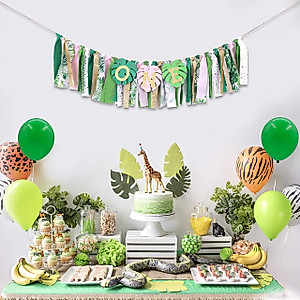 Wild One Banner For 1st Birthday - Wild One Birthday Banner For Photo Booth Props And Backdrop Cake Smash,best Wild One Birthday Decorations For Baby (Pink Safari Highchair Banner)