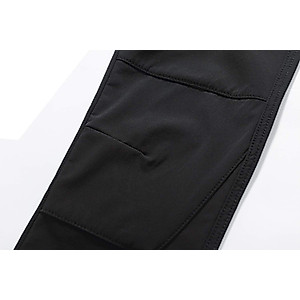 Camii Mia Women's Winter Warm Outdoor Slim Windproof Waterproof Ski Snow Fleece Hiking Pants (32W x 30L, Black)