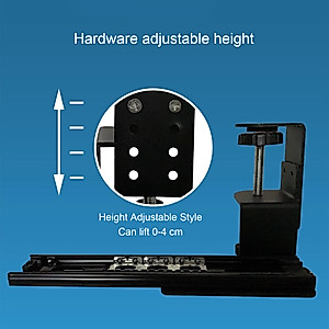 Under Desk Keyboard Tray, Large Height Adjustable Under Desk Keyboard Tray, C-clamp Mount System, Slide-Out Platform Computer Drawer for Typing