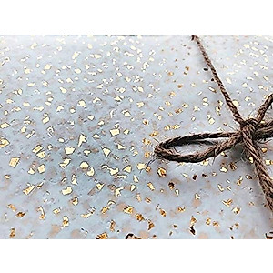 InsideMyNest Antique Copper Gold Two-Toned Foil Specks on White Tissue Paper 30x20 inches (20)
