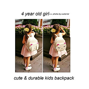 DIOMO Toddler Backpack for Girls Cartoon Kids Backpack Purse, Cute Cat Small Kawaii Preschool Backpack (Black)