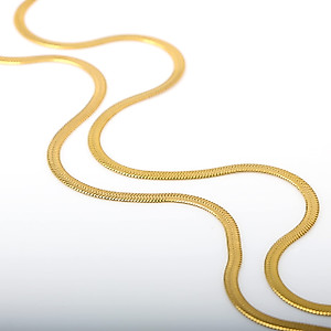 14K Gold Plated Layered Choker Necklace for Women Trendy Snake Chain Herringbone Necklace Gold Jewelry for Women Dainty Gifts for Birthday Christmas Valentine's Day Wedding