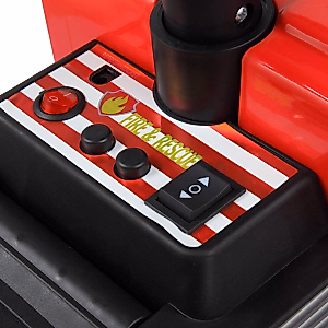 TOBBI 6 Volt Rechargeable Battery Powered Ride On Electric Fire Truck Vehicle with Working Lights and Siren for Ages 3 Years & Up