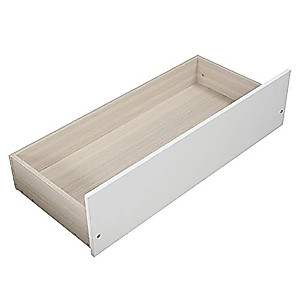 HSBD Twin Bed with Storage Drawers, Twin Size Platform Bed with 2 Drawers, Solid Wood Twin Bed with Headboard & Slat Support, No Spring Needed, Twin Storage Bed for Boys, Girls, Teens, Adults