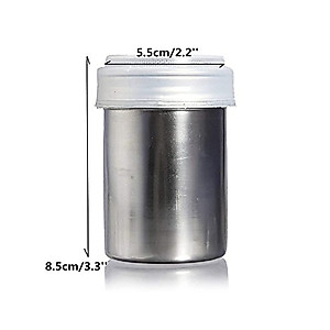 HANSGO 2 Set Powder Suger Shakers, Stainless Steel Powder Shaker Mesh Shaker Powder Cans for Salt Coffee Cocoa Cinnamon Powder Seasoning Cans with Lid