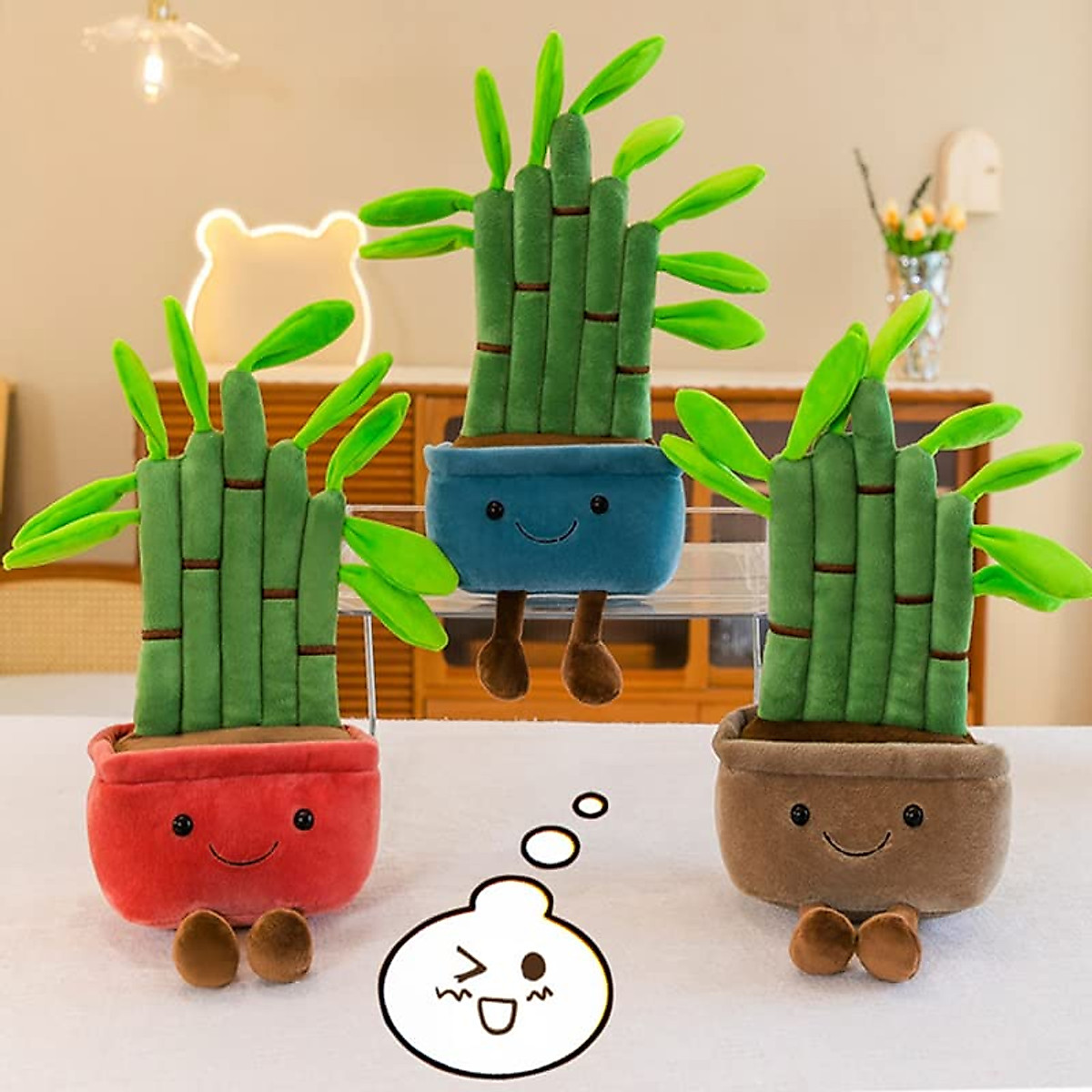 XIZHI 2Pcs Soft Plant Plush Pillow Toy 11" Stuffed Succulents Plush Pillow Succulents Stuffed Throw Plushie Pillow Doll Gift for Kids Boys Girls and Office Room Decorate,Red+Grey