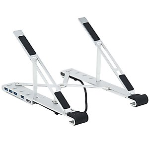 Tripp Lite Inclined Laptop Stand USB-C Hub Four USB-A Ports, USB 3.2 Gen 1, 5 Gbps Data Transfer, 100W Power Delivery Charging 20V 5A, Sturdy Adjustable/Foldable Stand, 1-Year Warranty (U460-ST4-4A-C)