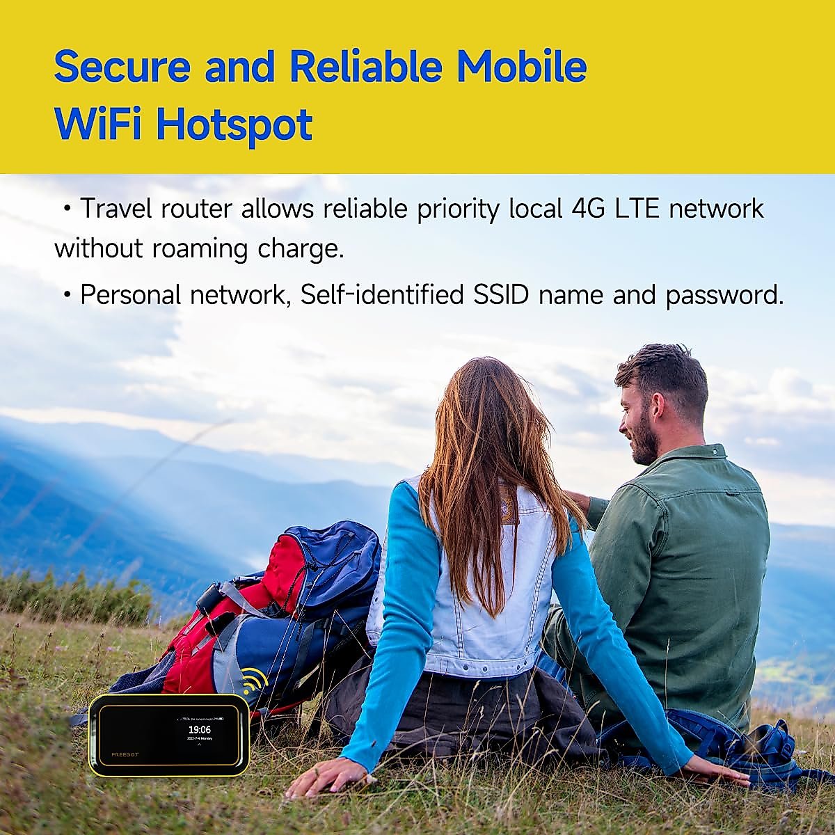 Portable WiFi Hotspot for Travel Mobile Wi-Fi Router Worldwide High Speed Wi-Fi No SIM Card Needed, Local and International Router (3GB US Data, Valid for 30 Days)