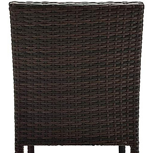 Crosley Furniture KO70143BR-GY Palm Harbor Deluxe Wicker Bar Stool with Cusion, Brown, Set of 2