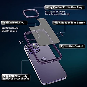 Dadanism iPhone 14 Pro Max Case - Military Grade Drop Protection, Skin-Friendly Matte-Coated Back, Advanced Camera Protection Ring, Anti-Scratch Anti-Fingerprint, Purple