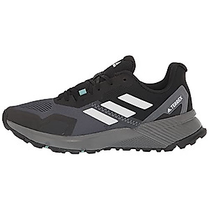 adidas Women's Terrex Soulstride Trail Running Shoes, Black/Crystal White/Mint Ton, 8.5
