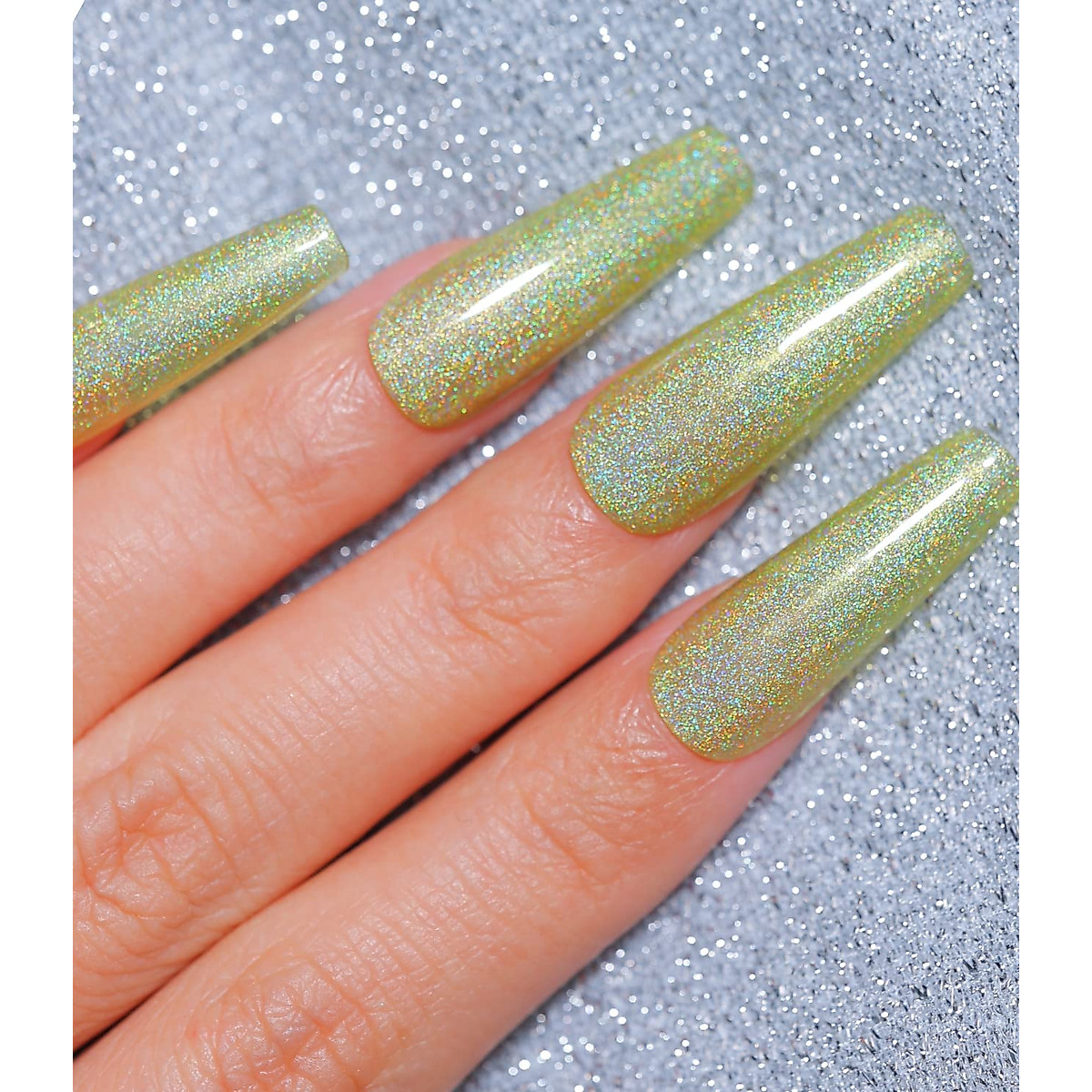 COSMOO Holographic Gel Nail Polish, Holo Nail Polish with Shiny Shimmer Laser Effect (Holo-012)