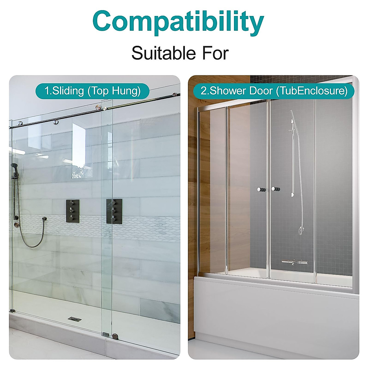 VYH M6219 Sliding Shower Door Bottom Guide for Sliding Shower Door (Top Hung) Shower Door Guide, 1/2 in Channels for Glass Shower Door Plastic Guide M6219（1 Pack