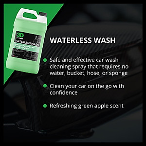 3D Waterless Car Wash - Easy Spray Waterless Detailing Spray - No Soap or Water Needed - Great on Cars, RVs, Motorcycles & Boats 1 Gallon